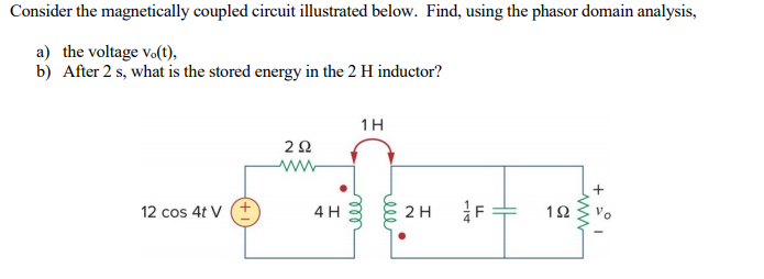 Solved Consider the magnetically coupled circuit illustrated | Chegg.com