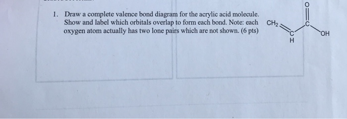 Solved 1. Draw a complete valence bond diagram for the | Chegg.com