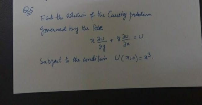 Solved Find the Blution of the Cauchy prosolan + y au zu + | Chegg.com