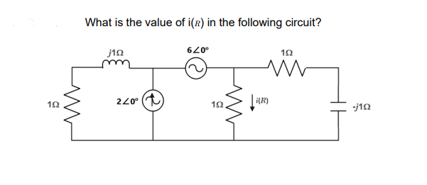 Solved What is the value of i(R) in the following circuit? | Chegg.com