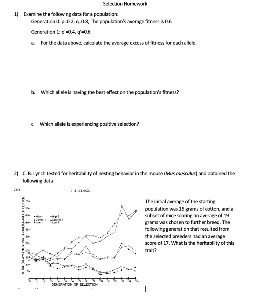 Solved Selection Homework 1) Examine the following data for | Chegg.com