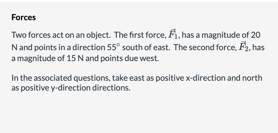 Solved Forces Two Forces Act On An Object The First Force