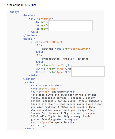 Create a simple recipe website as shown below. Your | Chegg.com