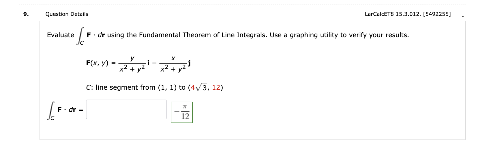 Solved 9. Question Details LarCalcET8 15.3.012. [5492255] - | Chegg.com