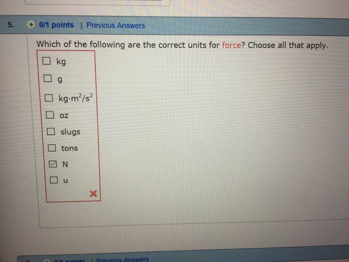 Solved Which of the following are the correct units for | Chegg.com