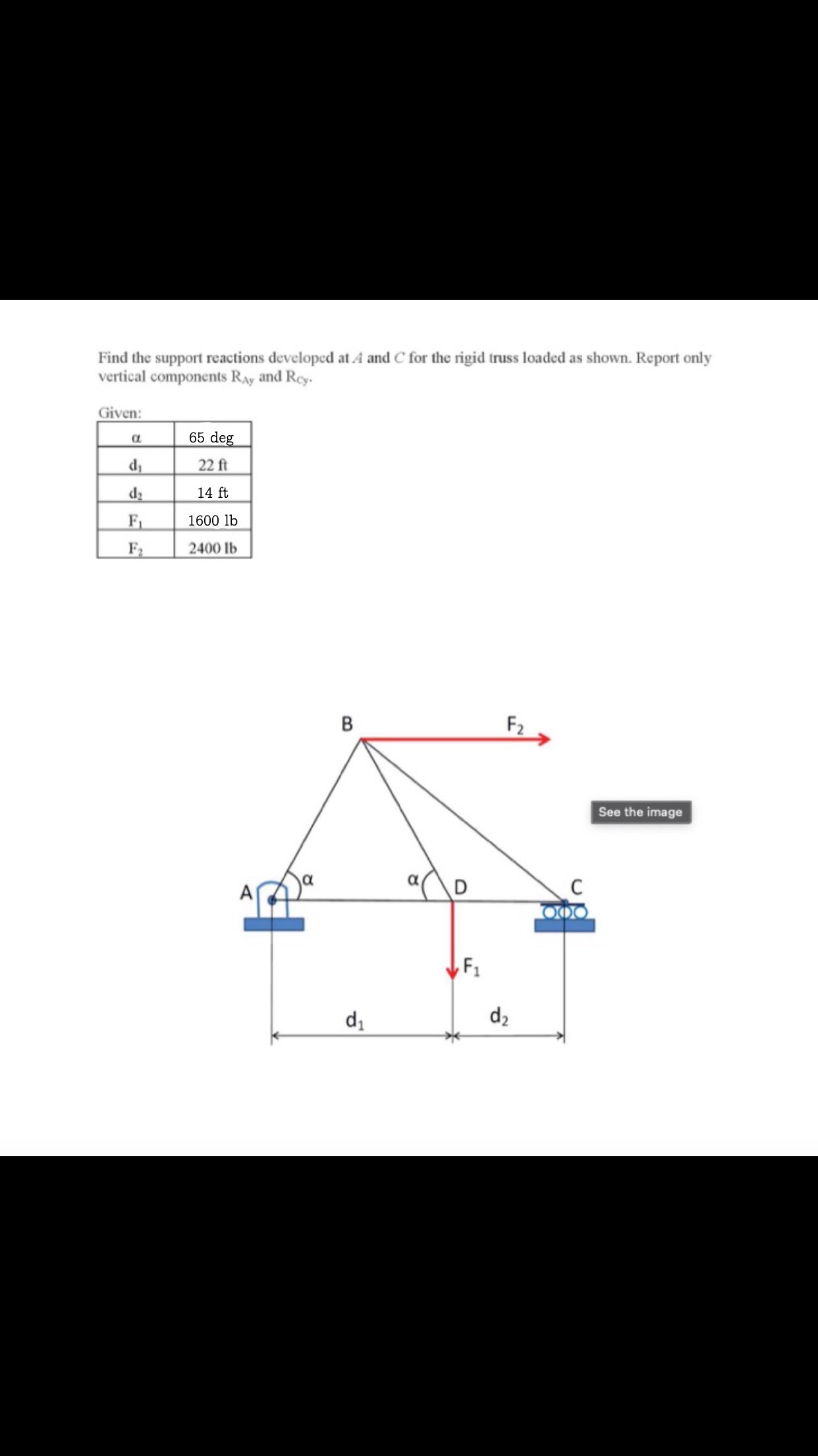 Solved Find the support reactions developed at A and C for | Chegg.com