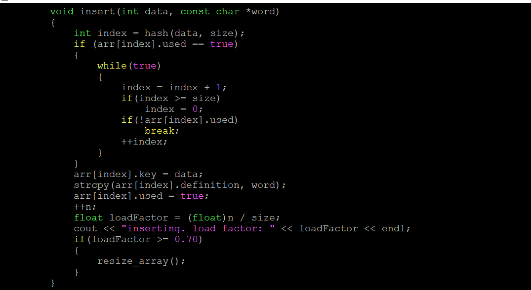 Solved 1. Fix the insert function. The insert function in | Chegg.com