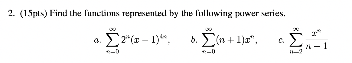 Solved 2. (15pts) Find the functions represented by the | Chegg.com