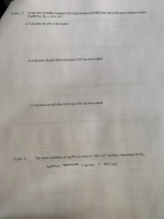 Solved (6 ps) 3. Aone liter of buffer contains 0.05 mole | Chegg.com