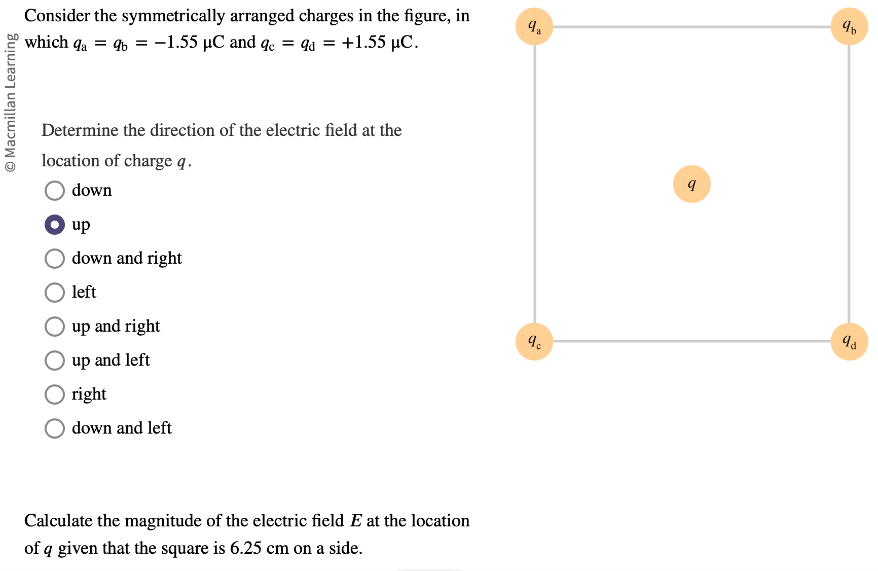 Solved Consider the symmetrically arranged charges in the | Chegg.com