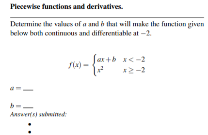 Solved Piecewise functions and derivatives. Determine the | Chegg.com
