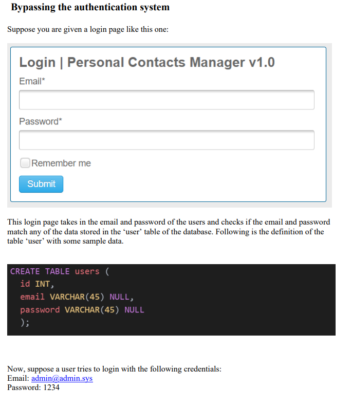 Solved Bypassing the authentication system Suppose you are | Chegg.com