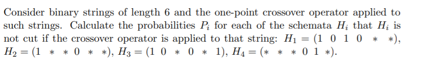 Solved Consider binary strings of length 6 and the one-point | Chegg.com