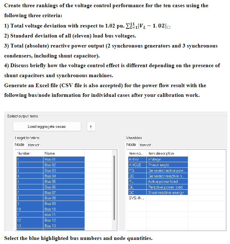 Solved Create three rankings of the voltage control | Chegg.com