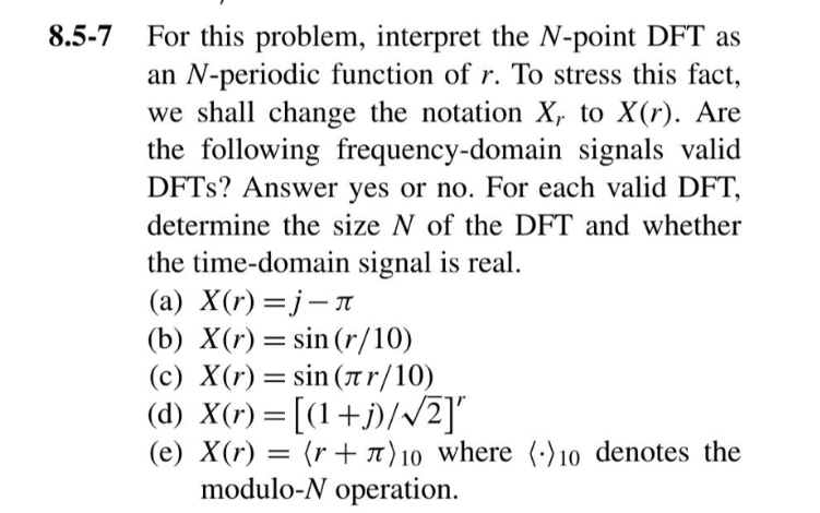 Solved 5-7 For this problem, interpret the N-point DFT as an | Chegg.com