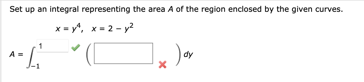 Solved Set up an integral representing the area A of the | Chegg.com