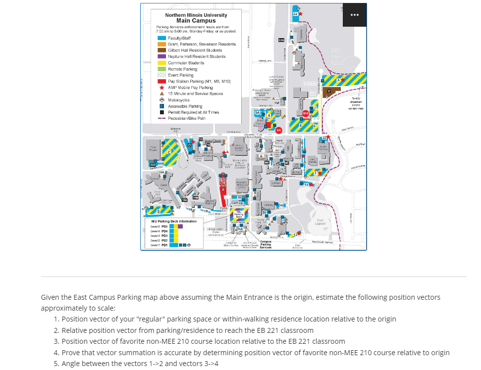 Solved Given the East Campus Parking map above assuming the | Chegg.com