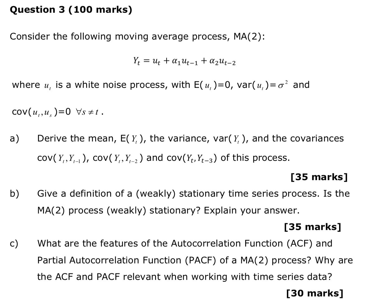 Solved Question 3 (100 marks) Consider the following moving | Chegg.com