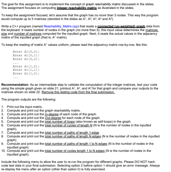 The goal for this assignment is to implement the | Chegg.com