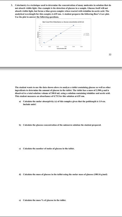 Solved 3. Colorimetry is a technique used to determine the | Chegg.com