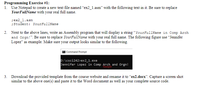 Solved Programming Exercise #1:Use Notepad to create a new | Chegg.com