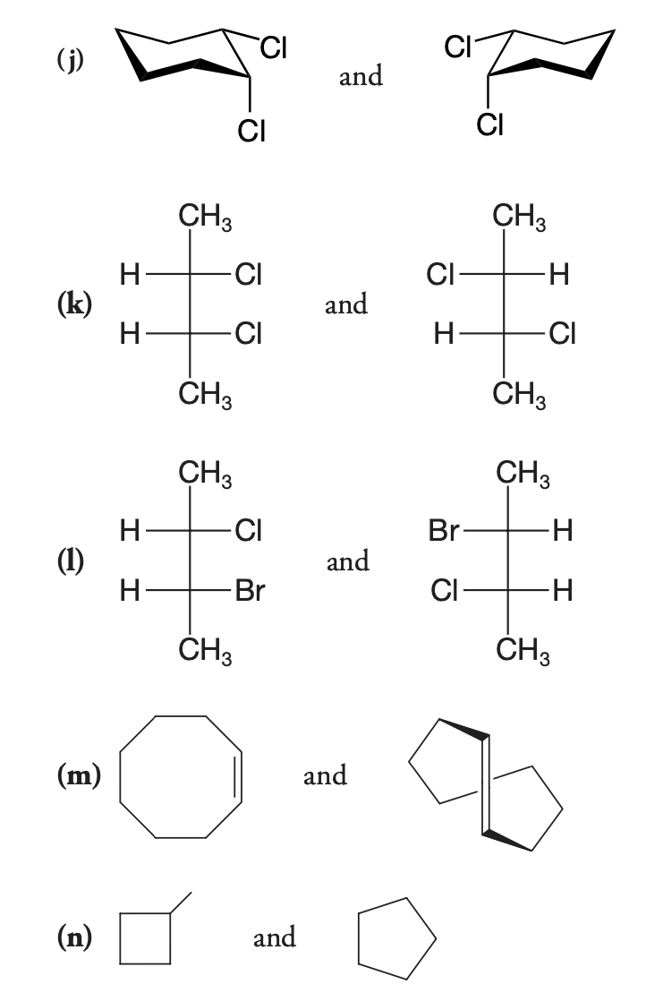Solved 5.40 Consider the following pairs of structures. | Chegg.com