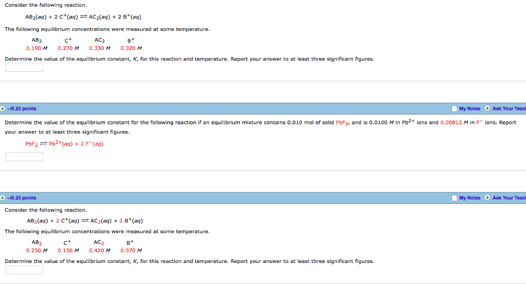 Solved Consider the following reaction. AB2(aq) + 2C+(aq) | Chegg.com