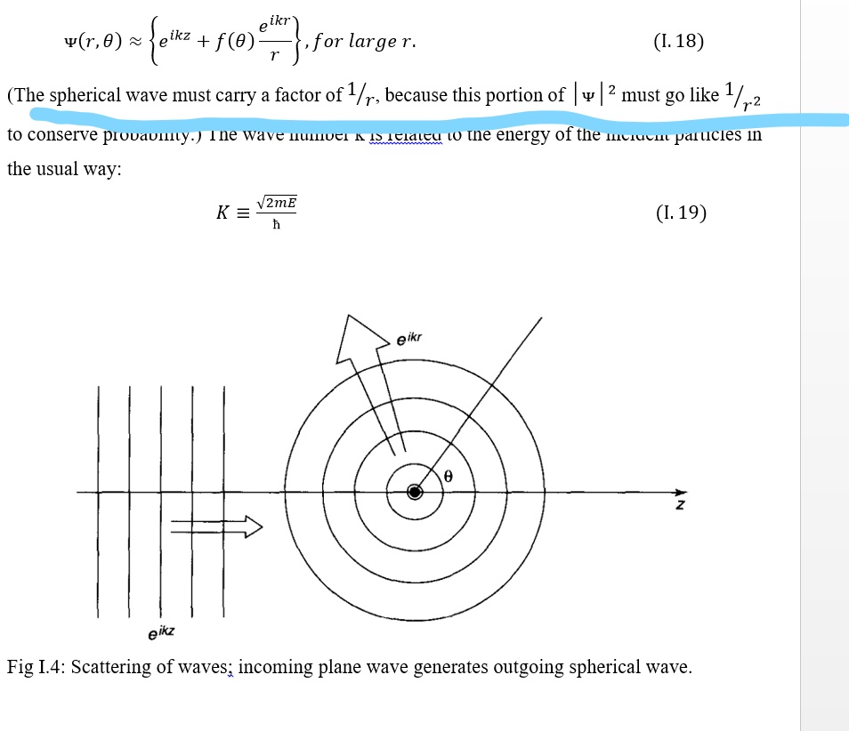 Solved Ψ(r,θ)≈{eikz+f(θ)reikr}, for large r (The spherical | Chegg.com