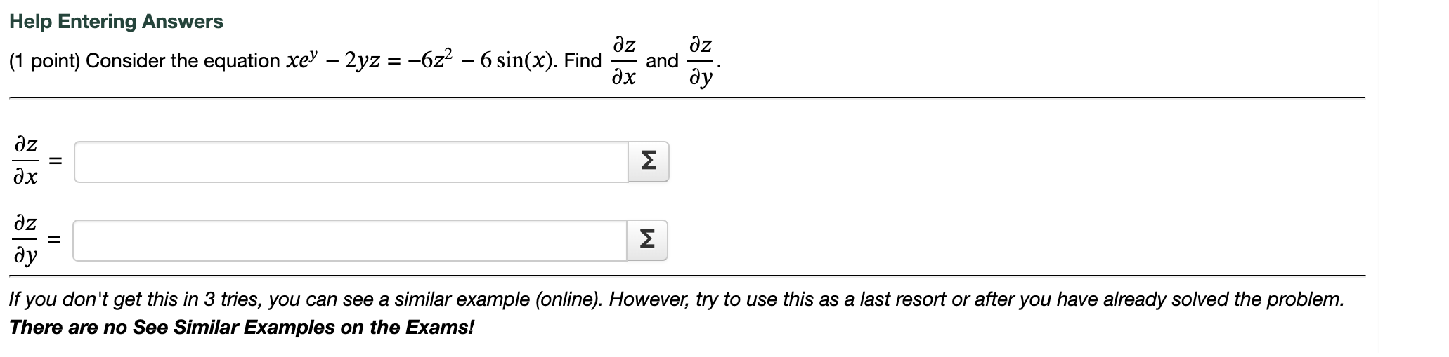 Solved Help Entering Answers (1 point) Consider the equation | Chegg.com
