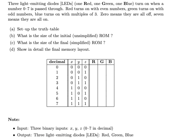 Three light-emitting diodes [LEDs] (one Red, one | Chegg.com