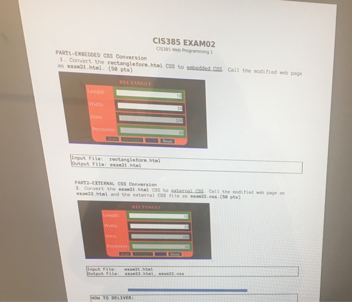 Solved CIS385 EXAM02 CIS385 Web Programming 1 PART1-EMBEDDED | Chegg.com