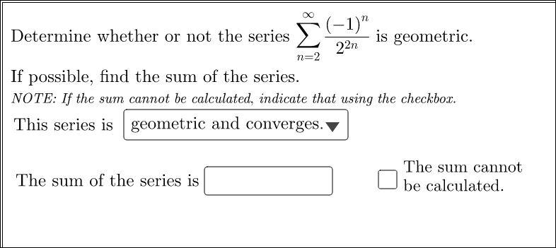 Solved n=2 (-1)" Determine whether or not the series > is | Chegg.com