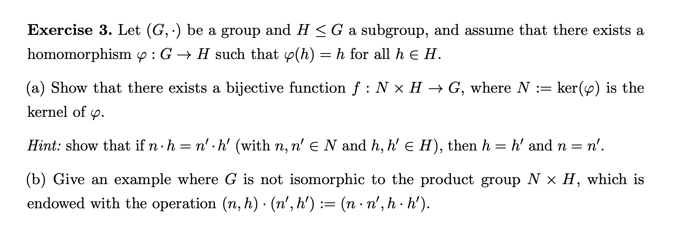 Solved Let (G, ·) be a group and H ≤ G a subgroup, and | Chegg.com