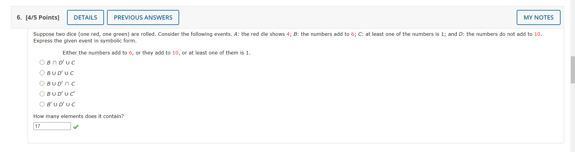 Solved 11 [ 75 Points] Details My Notes Use Counting