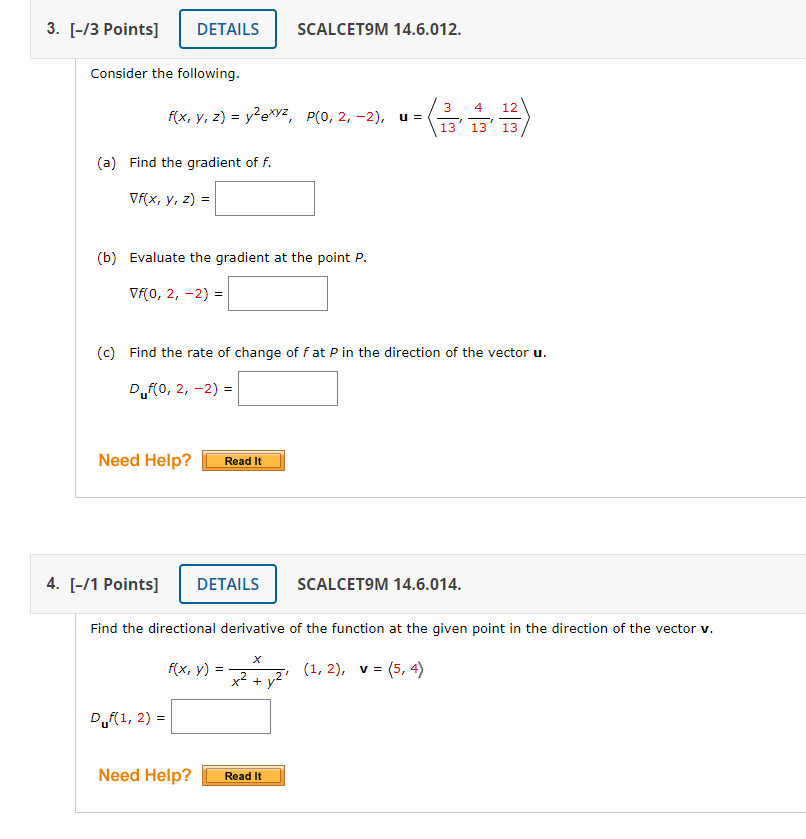 Solved 3. [-13 Points] DETAILS SCALCET9M 14.6.012. Consider | Chegg.com