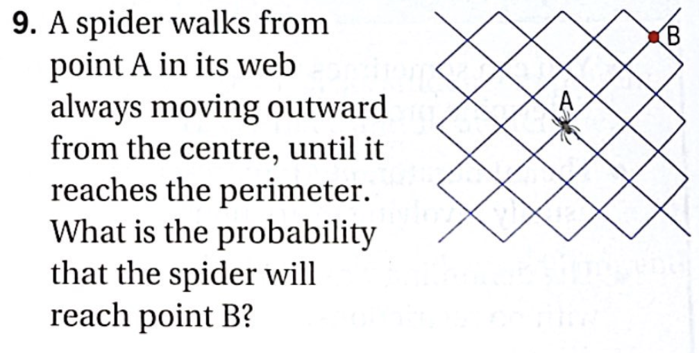 Solved 9. A spider walks from point A in its web always | Chegg.com