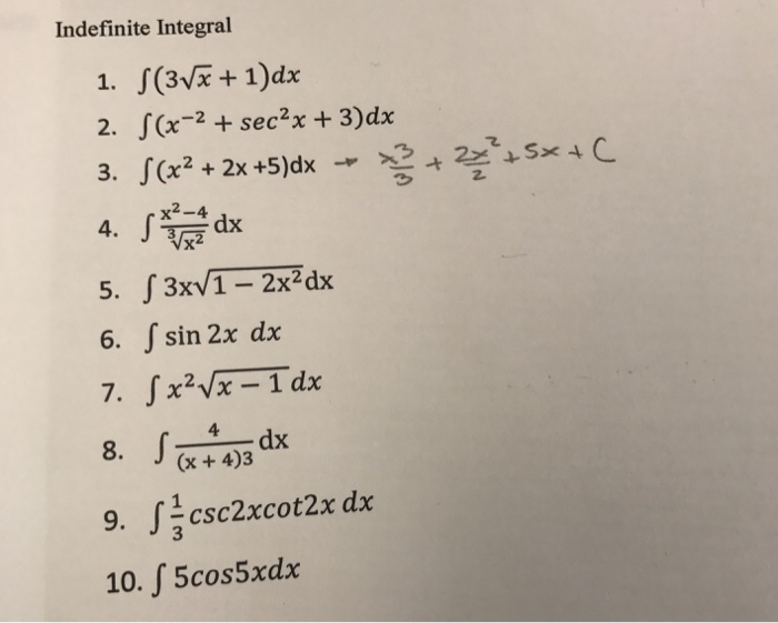 Solved Indefinite Integral integral (3 squareroot x + 1) dx | Chegg.com