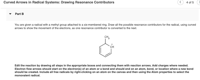 Solved Curved Arrows in Radical Systems: Drawing | Chegg.com