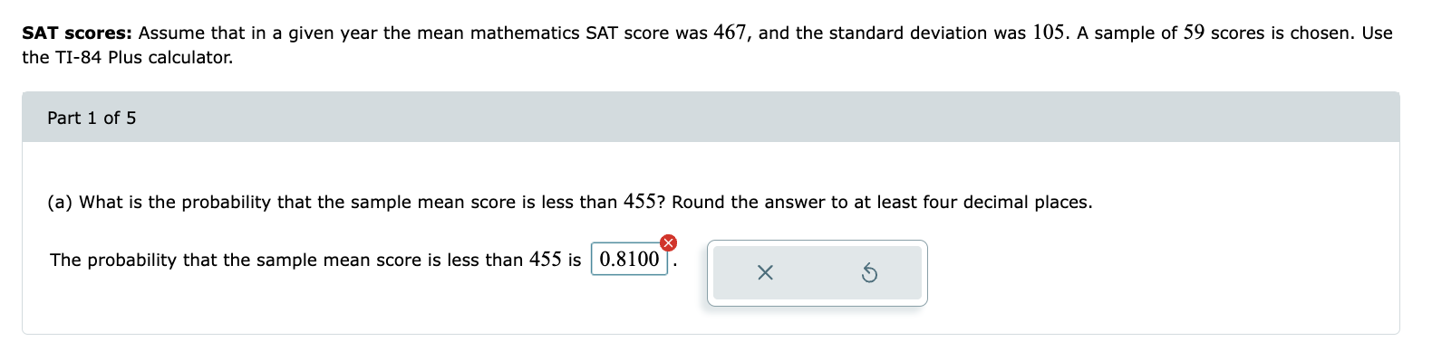 Solved SAT scores: Assume that in a given year the mean | Chegg.com