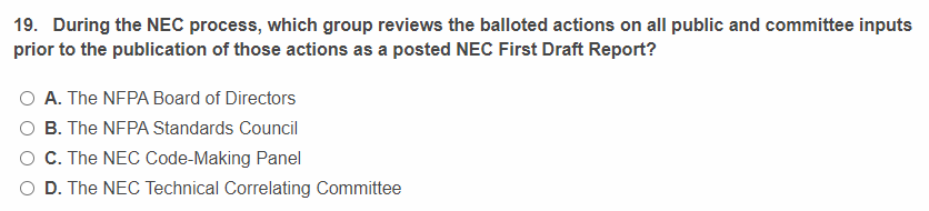 Solved 19. During the NEC process, which group reviews the | Chegg.com