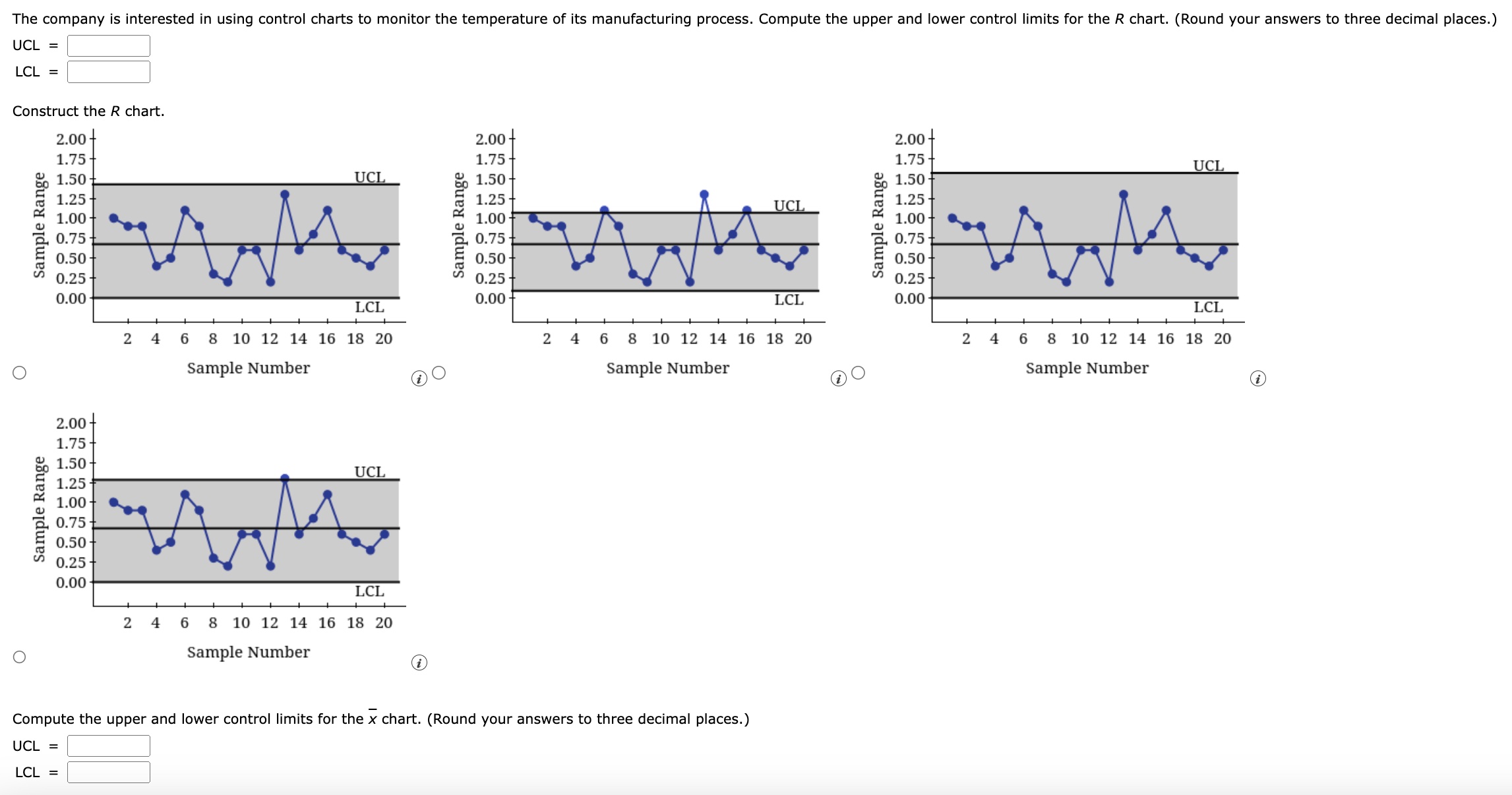 Solved \begin{tabular}{|c|c|c|} \hline Sample & x & R \\ | Chegg.com