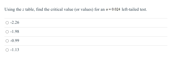 Solved Using the z table, find the critical value (or | Chegg.com