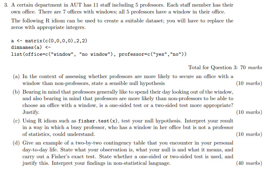 3. A certain department in AUT has 11 staff including | Chegg.com