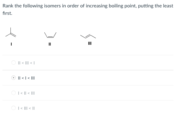 Solved Rank the following isomers in order of increasing | Chegg.com