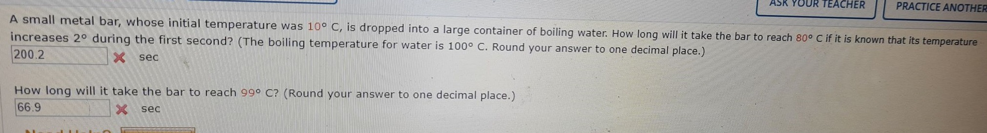Solved 1.) 2.)A thermometer reading 19C is placed in an | Chegg.com