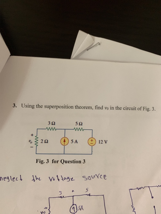 Solved 3. Using the superposition theorem, find vo in the | Chegg.com