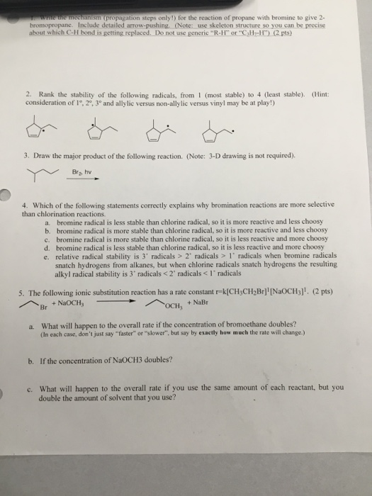 Solved pagation steps only!) for the reaction of propane | Chegg.com