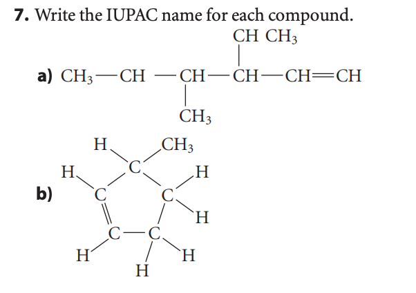Solved I7. Write the IUPAC name for each compound.10. Draw | Chegg.com