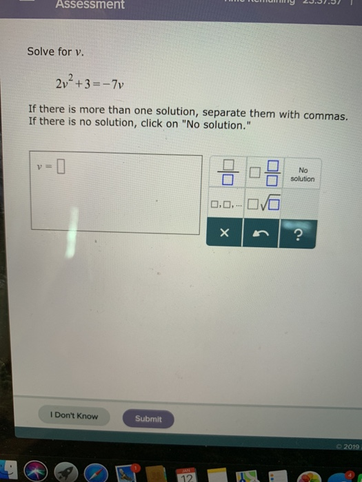 Solved Assessment Solve for v. 2V2 + 3 -7V If there is more | Chegg.com