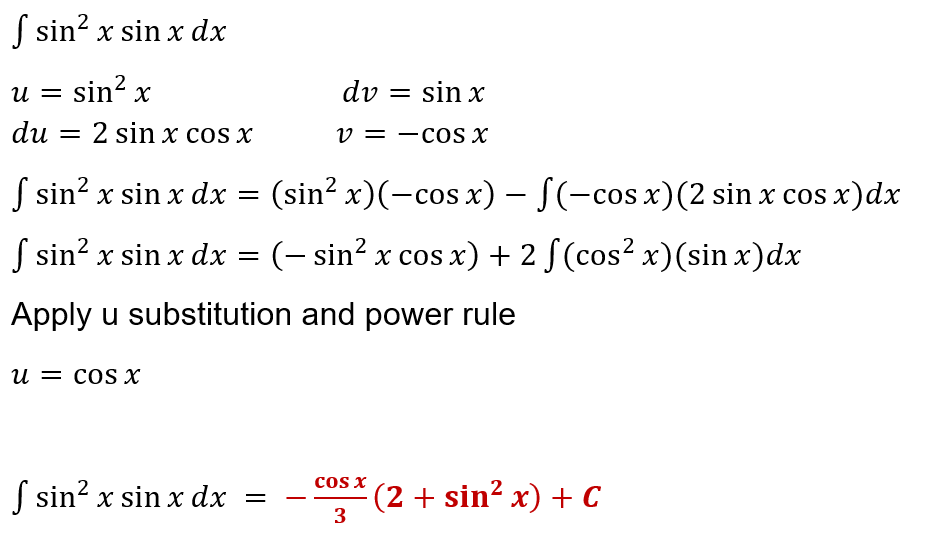 Solved S sin? x sin x dx U = dv = sin x sin? x 2 sin x cos X | Chegg.com